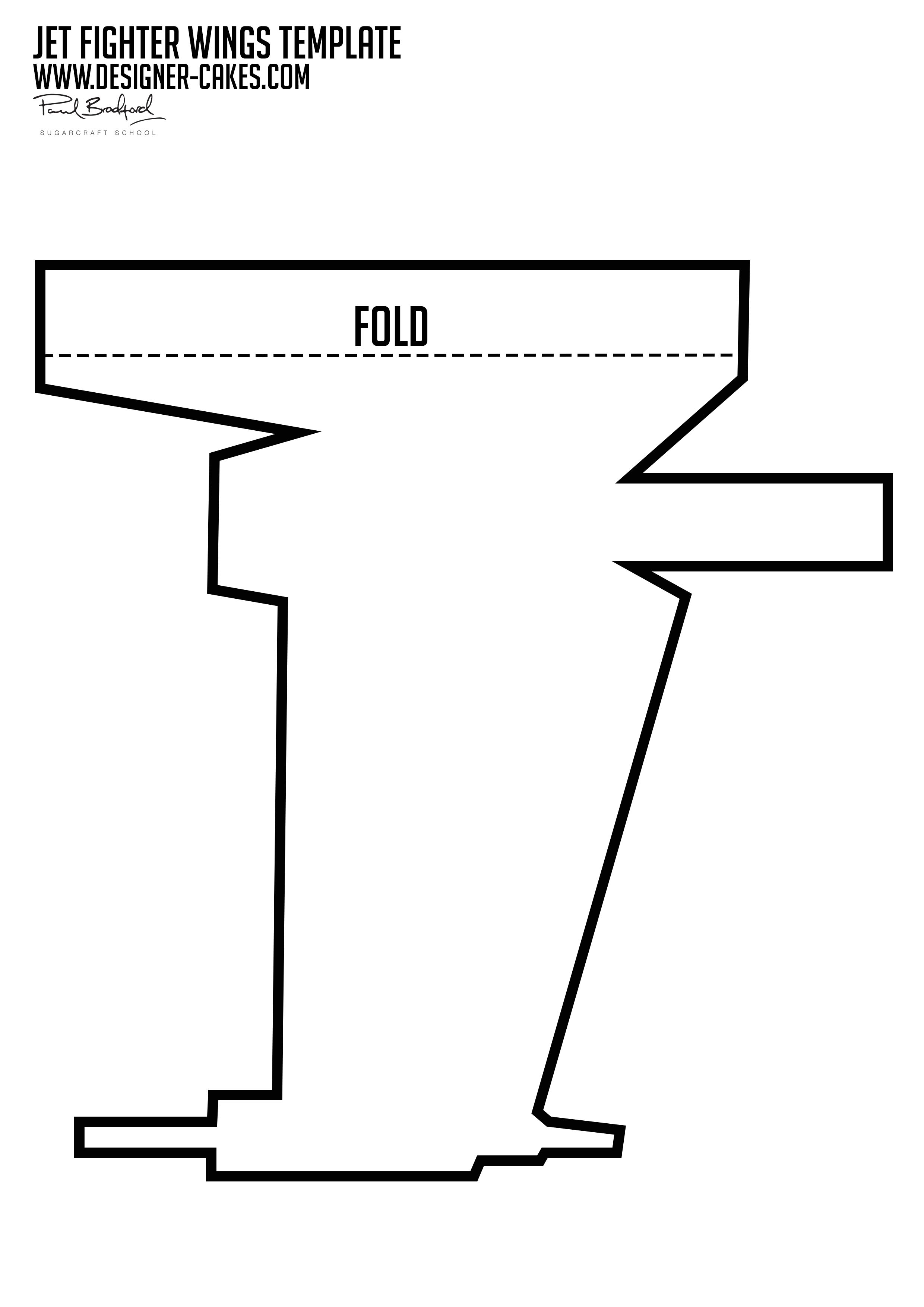 Jet Fighter Wings Template - CakeFlix