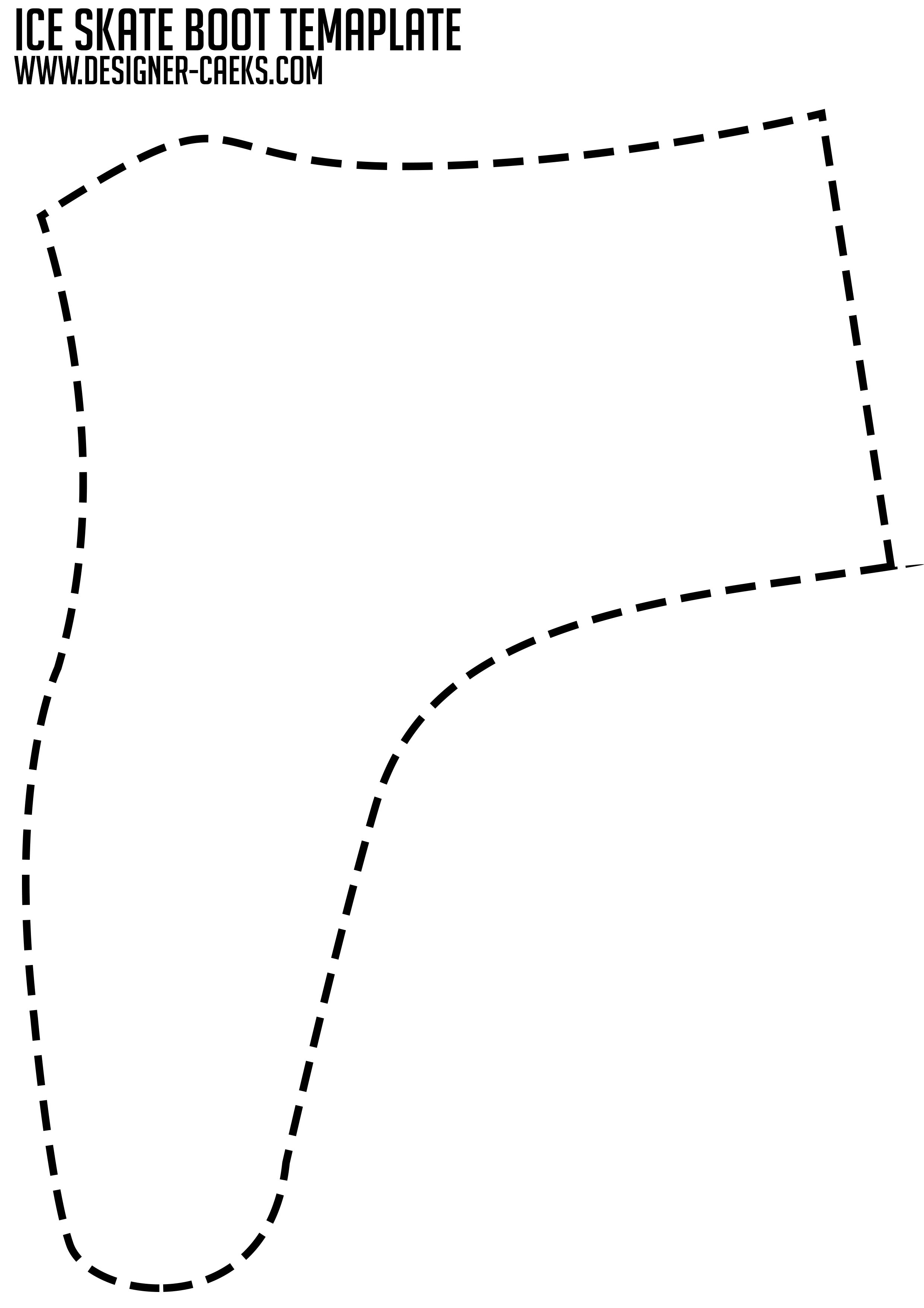 Ice Skate Boot Template - CakeFlix